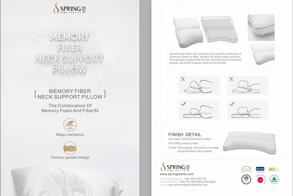 Introducing Spring Hometextile Neck Support Memory Fiber Pillow ...
